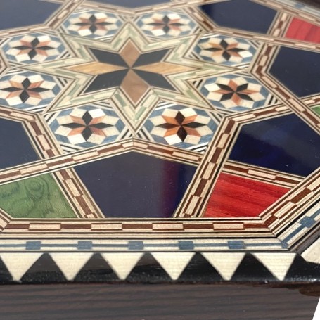 Inlaid Taracea tray with 8 sides of 20 cm in diameter