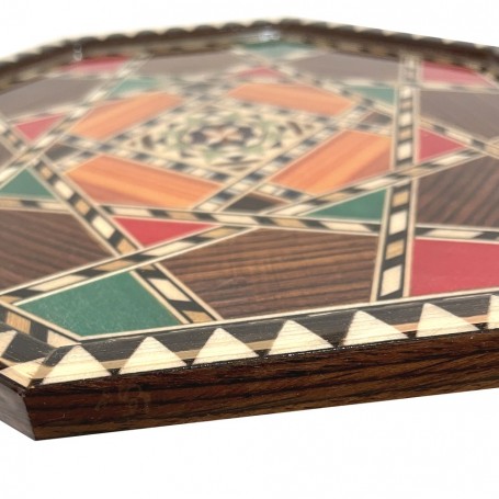 Bandeja de artesanía de la taracea Granadina de 22 cm octogonal